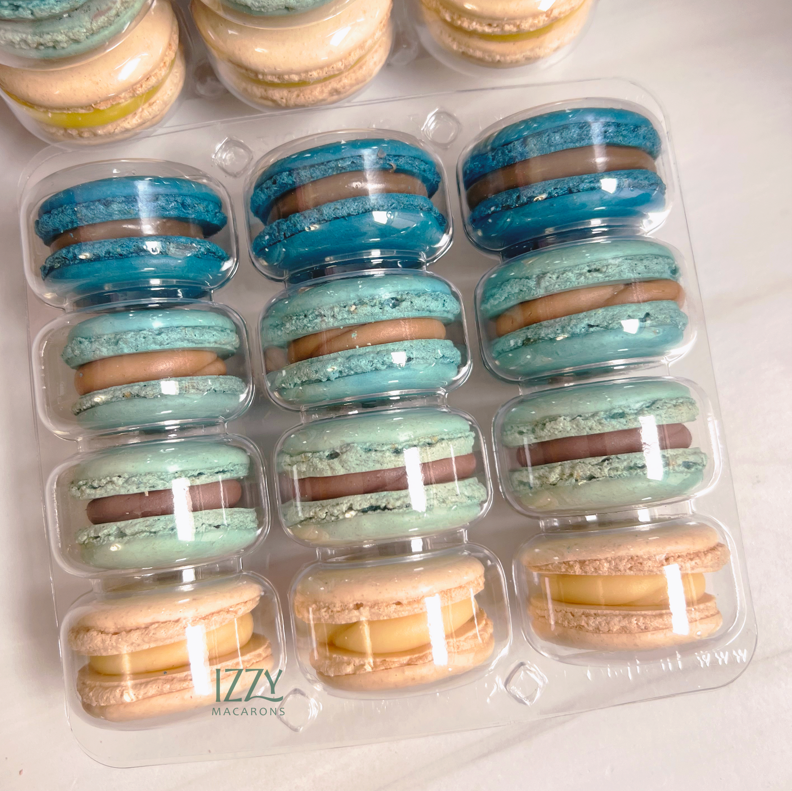 Blue Ombre Macarons - Baby Shower – Izzy Macarons