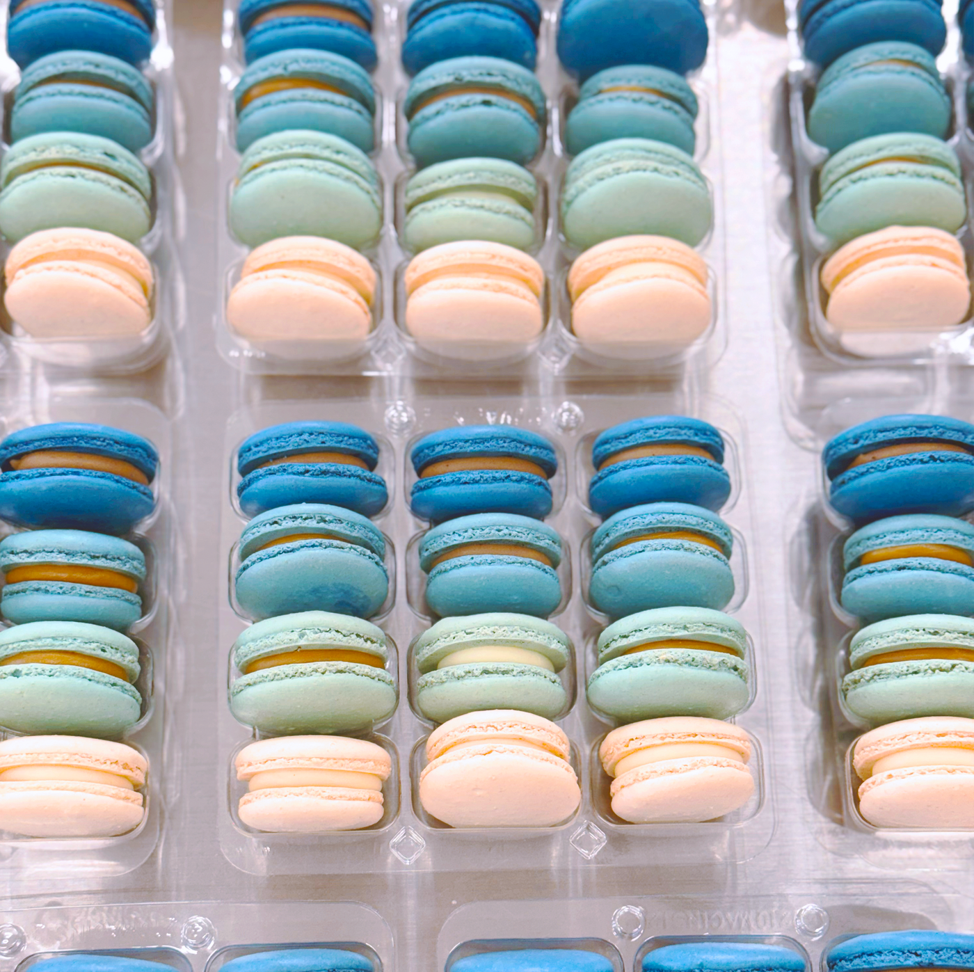 Blue Ombre Macarons - Baby Shower – Izzy Macarons